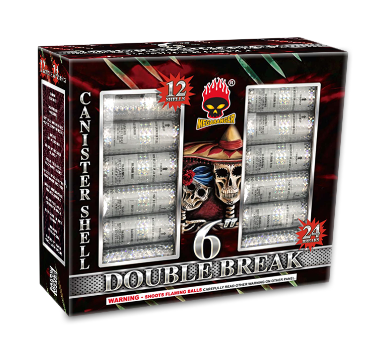 6″ Double Break Canister Shell – Megabanger Fireworks