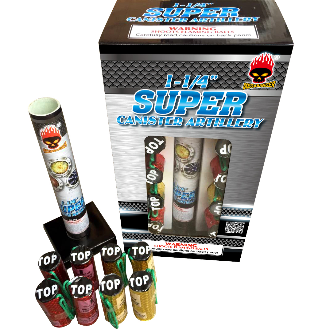 1-1/4” Super Canister Artillery – Megabanger Fireworks