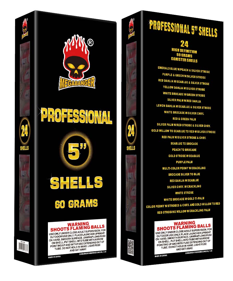 Professional 5″ Shells – Megabanger Fireworks